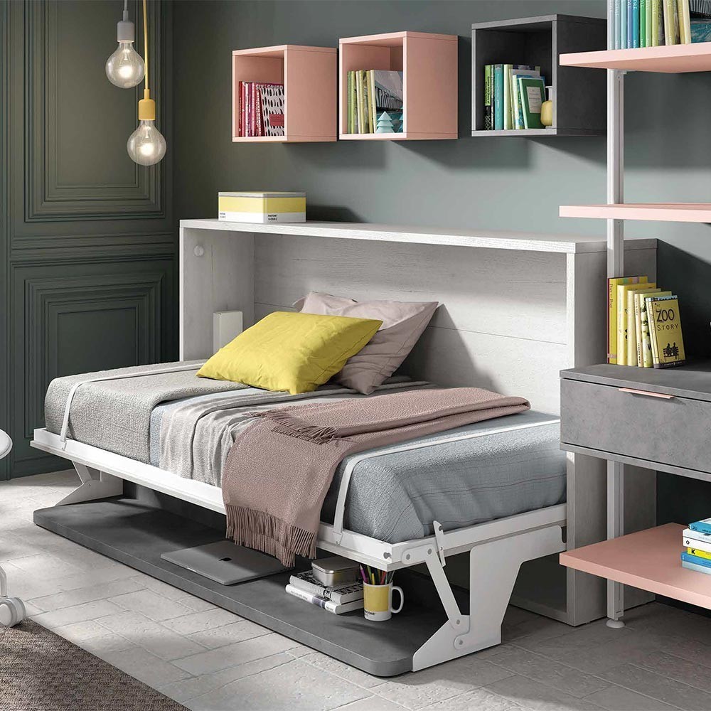 Cama abatible horizontal Juvenil Tokio con Escritorio. Arasanz