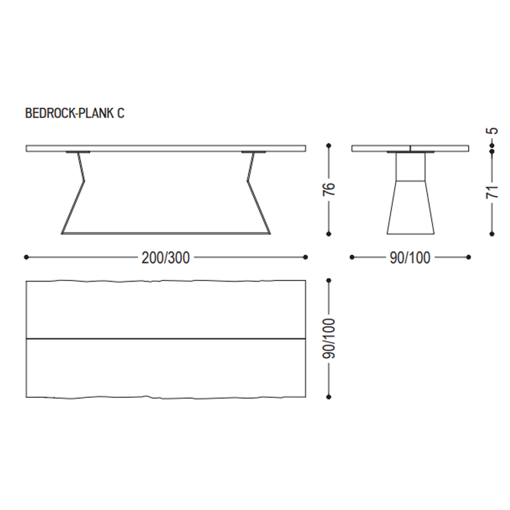 Mesa Rectangular Bedrock Plank C. de Riva1920 con un diseño moderno y ...