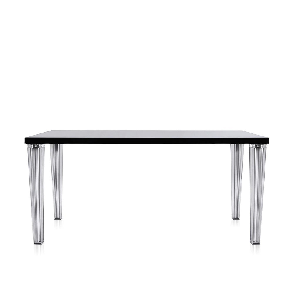 Mesa rectangular TopTop de Kartell con sobre de cristal ideal para salón.