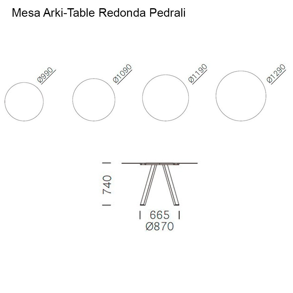 Mesa Arki-Table Redonda de Pedrali. Mesas de diseño. Mesas redondas ...