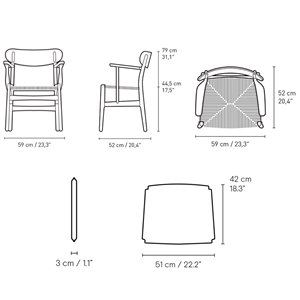Silla original CH26 Black de Carl Hansen and Son. Silla de comedor ...