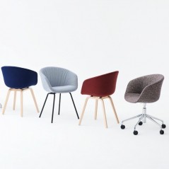 Silla AAC 53 Soft de aluminio y polipropileno tapizada de Hay ideal ...