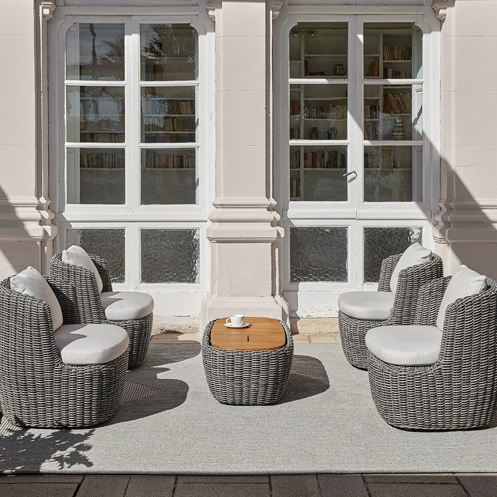 Sillón Club Curvo Heritage de Point. Muebles de exterior jardín terraza.