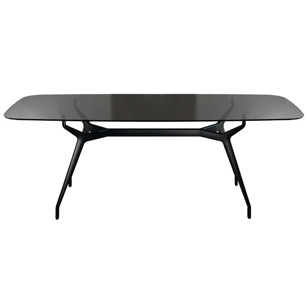 Mesa Arkos shaped rectangular cristal Sovet Italia. Mesa para salones.