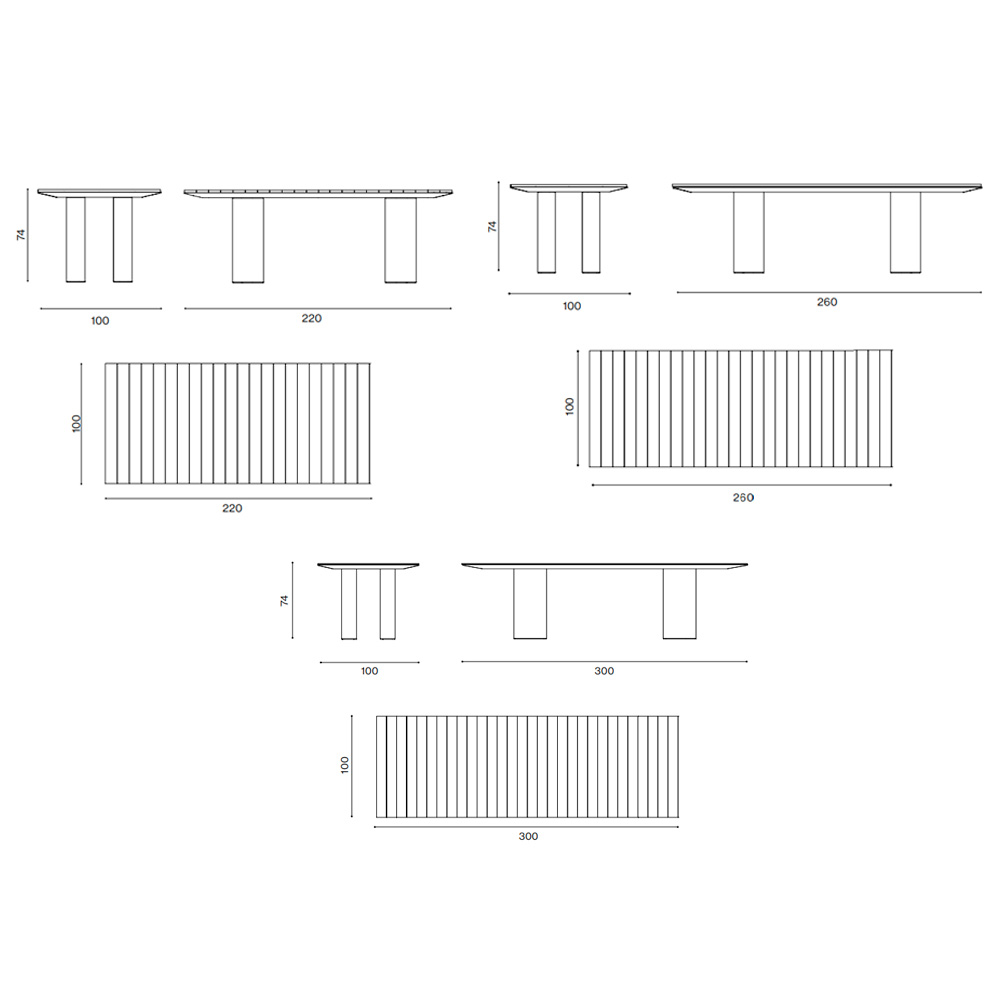 Mesa rectangular Naca teca de Fast.