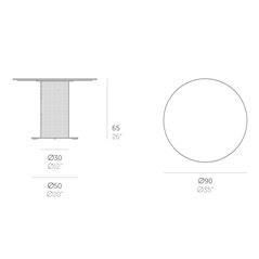 Mesa para butaca Solanas de Gandia Blasco. Mesas de diseño para terrazas.
