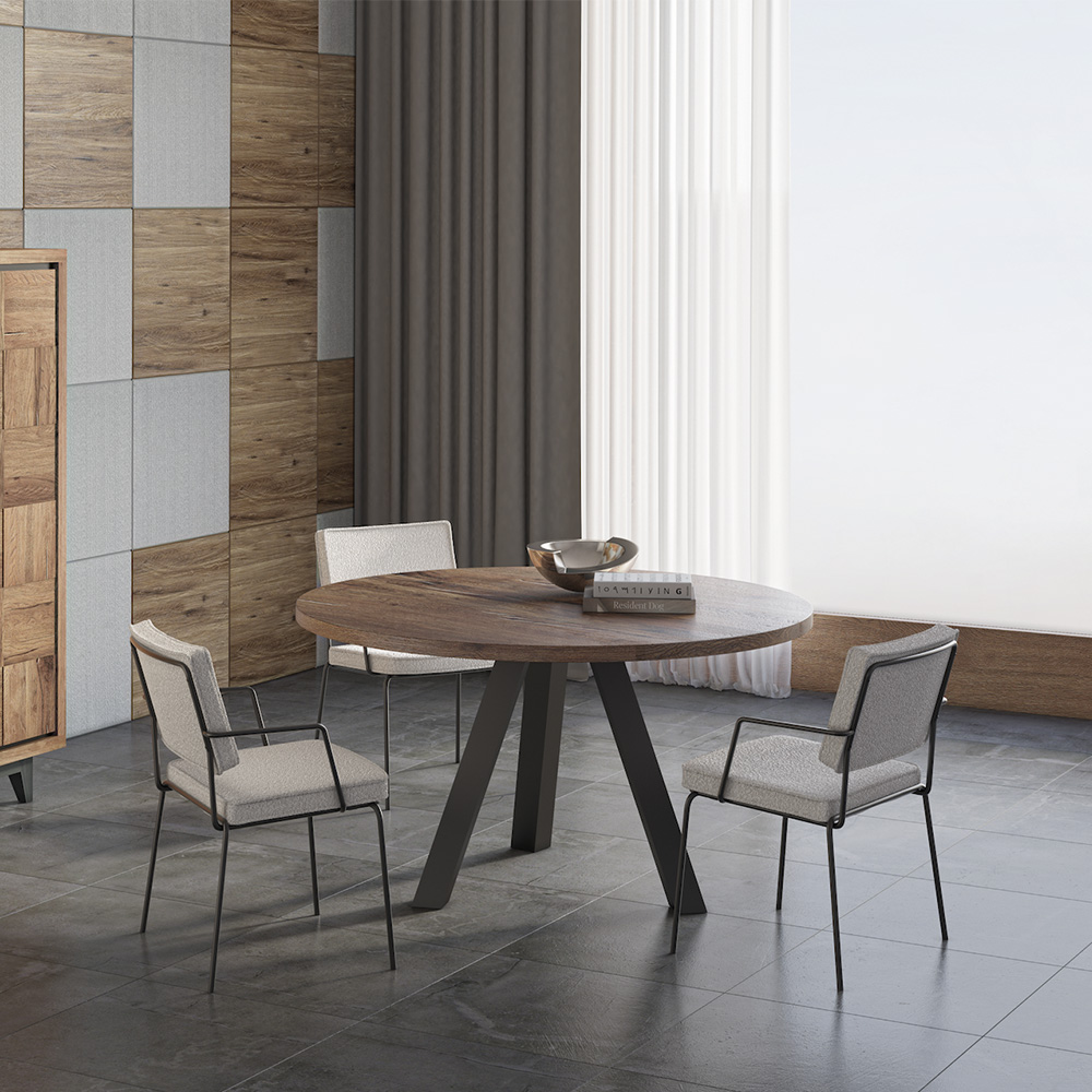 Mesa Miami redonda de Oliver B. Muebles modernos macizos.