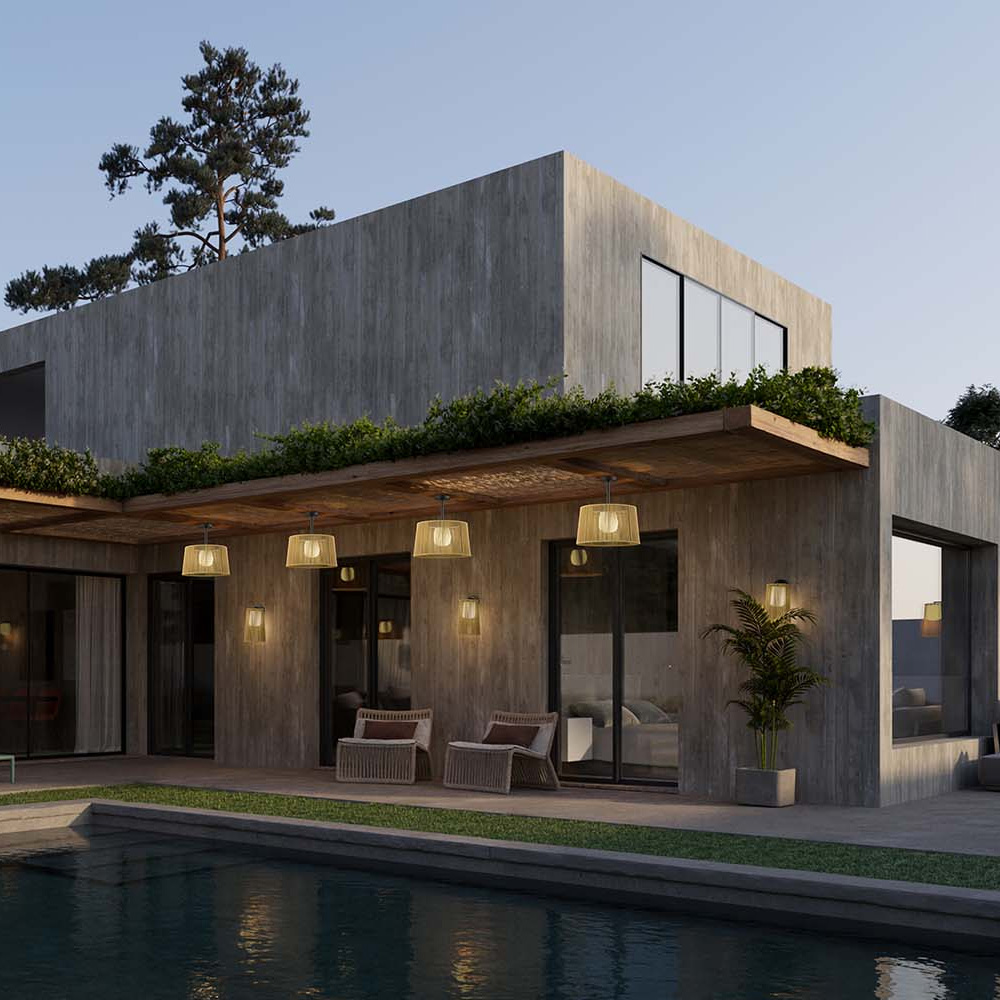 Plafón Drum outdoor FM iluminación