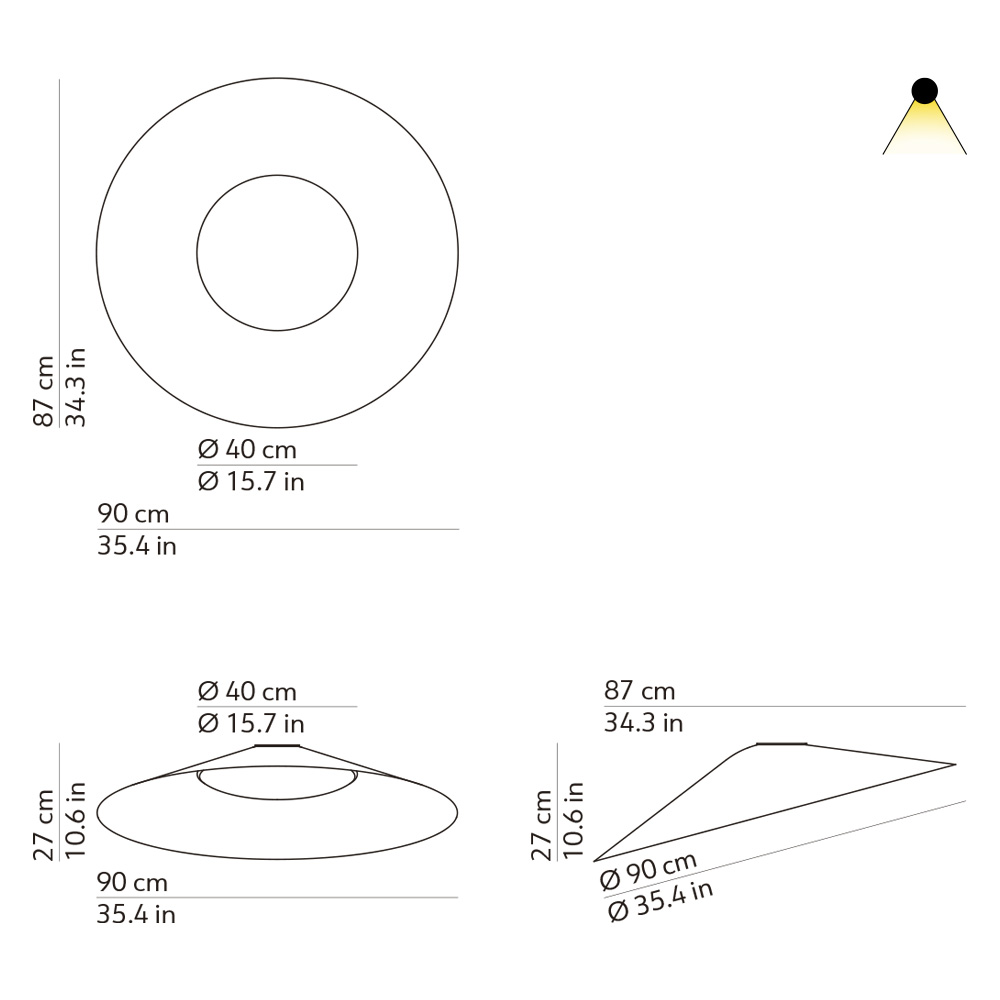 Lámpara de techo Kate Kundalini