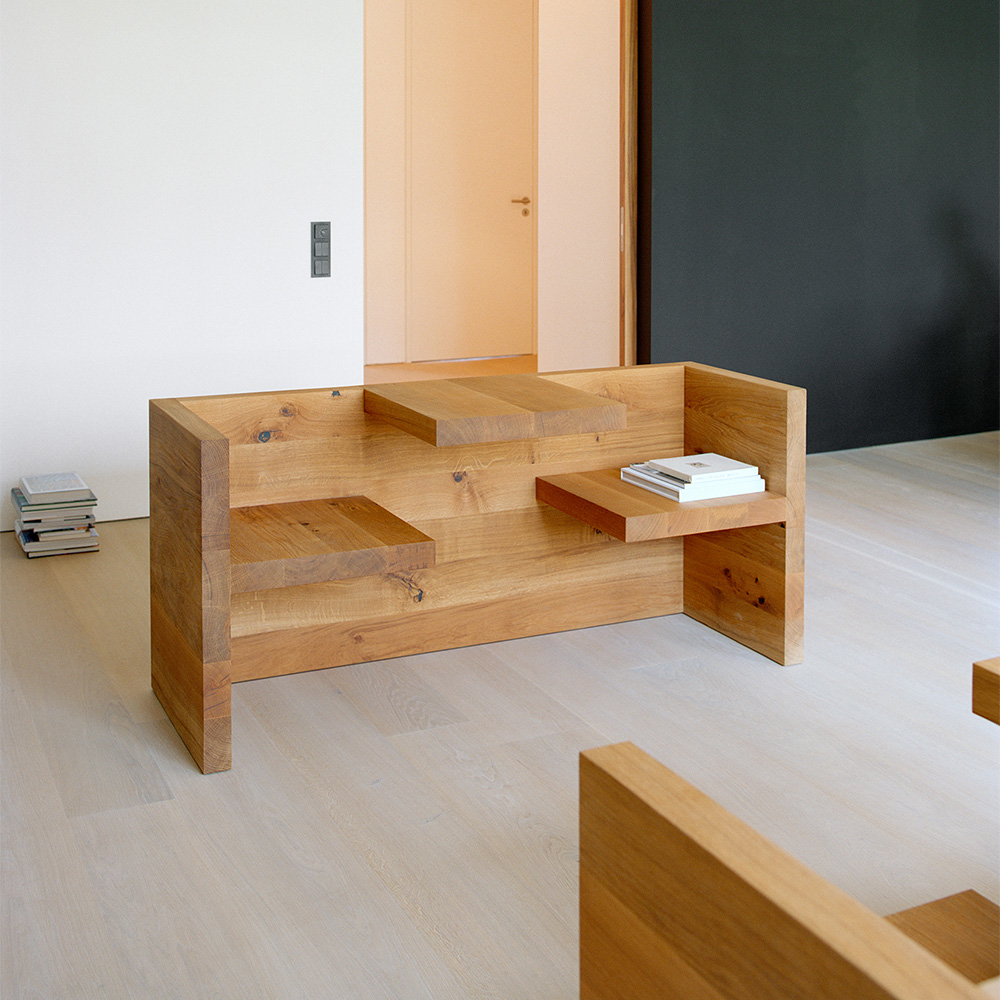 Tafel mesa banco de madera de e15 . Combinación única de banco y mesa.