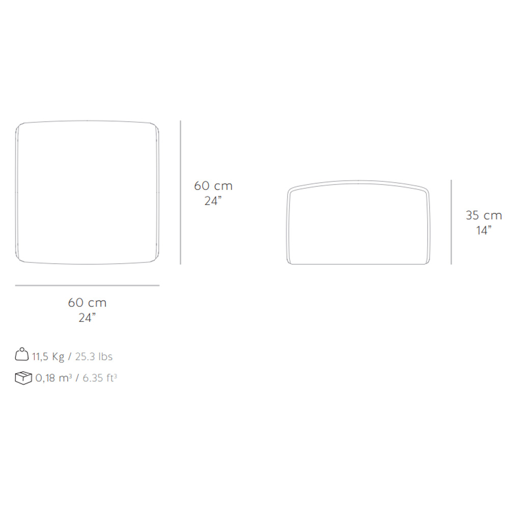 Puf Small Bandas B Yellow de GAN. Puf pequeño de sistema modular para ...