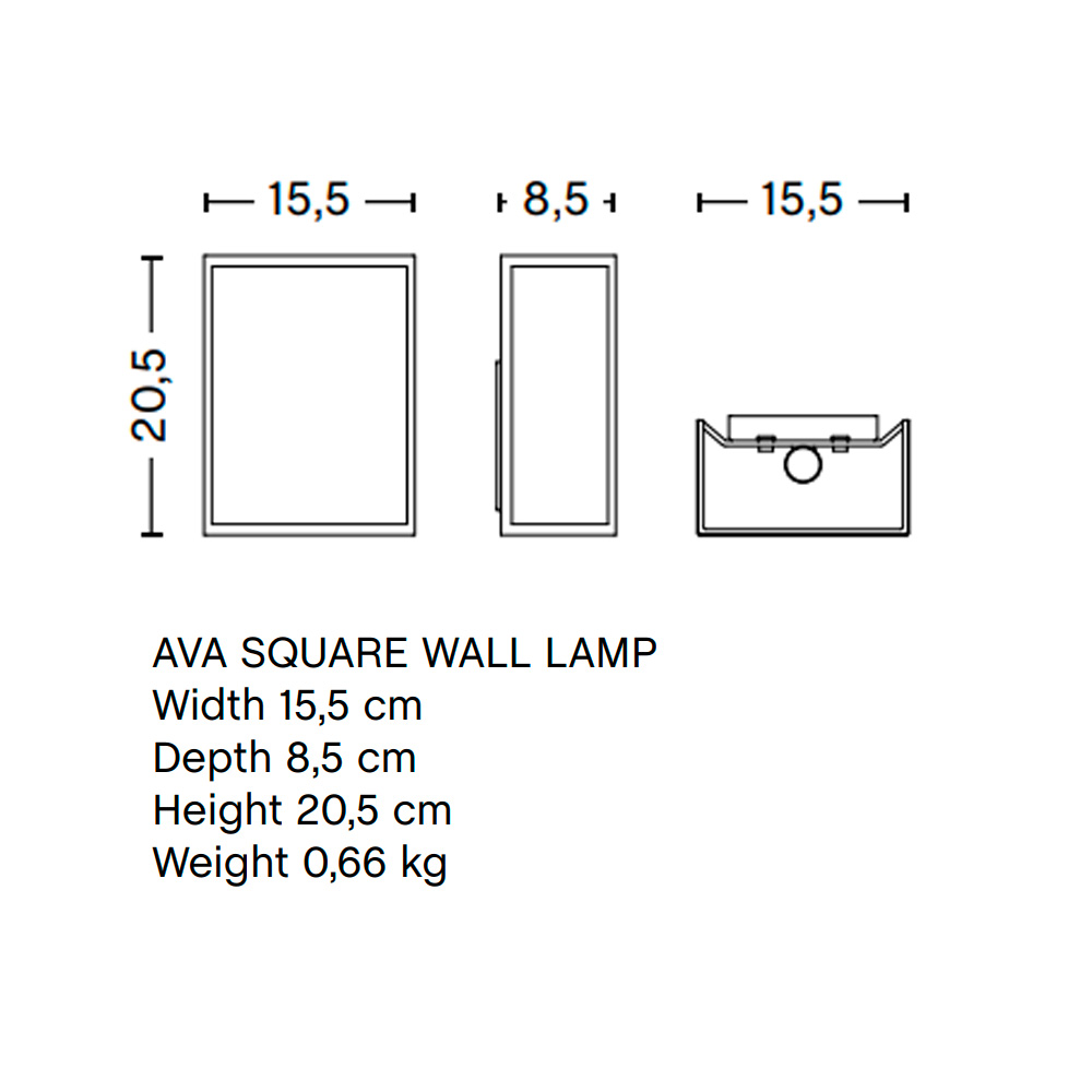 Lámpara pared Ava Square de HAY. Iluminación de diseño para interiores.