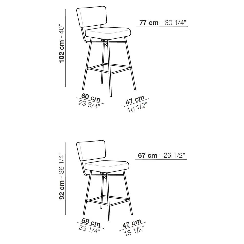 Taburete Orfeo de Arflex. Sillas y butacas de diseño italiano.
