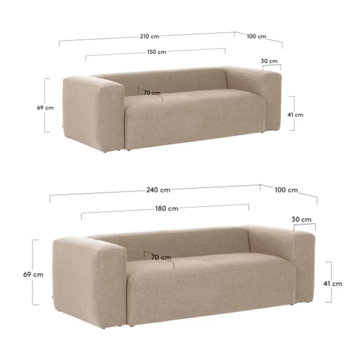 Sofá Blok Kave Home