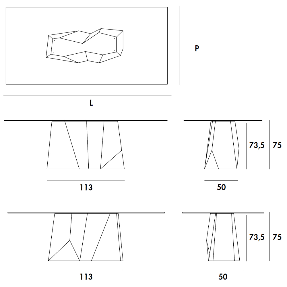 Mesa GranDeod rectangular cerámica Sovet Italia. Mesa moderna ideal ...