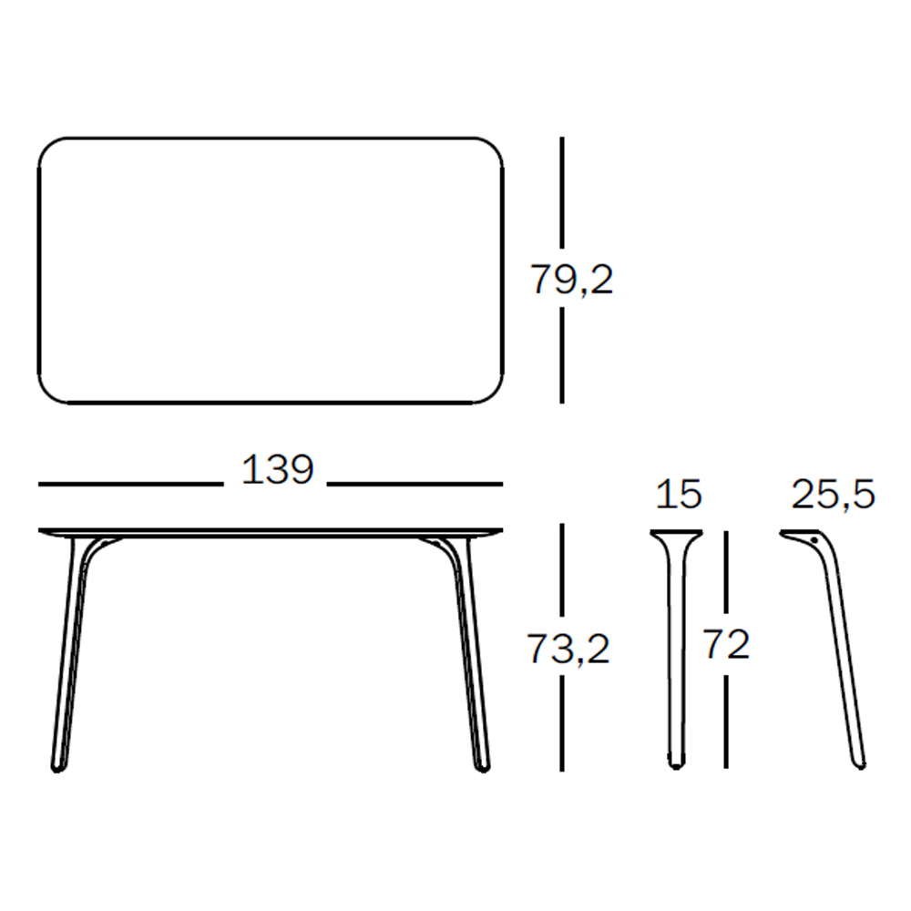 Mesa First rectangular Magis. Muebles y complementos de diseño exterior.