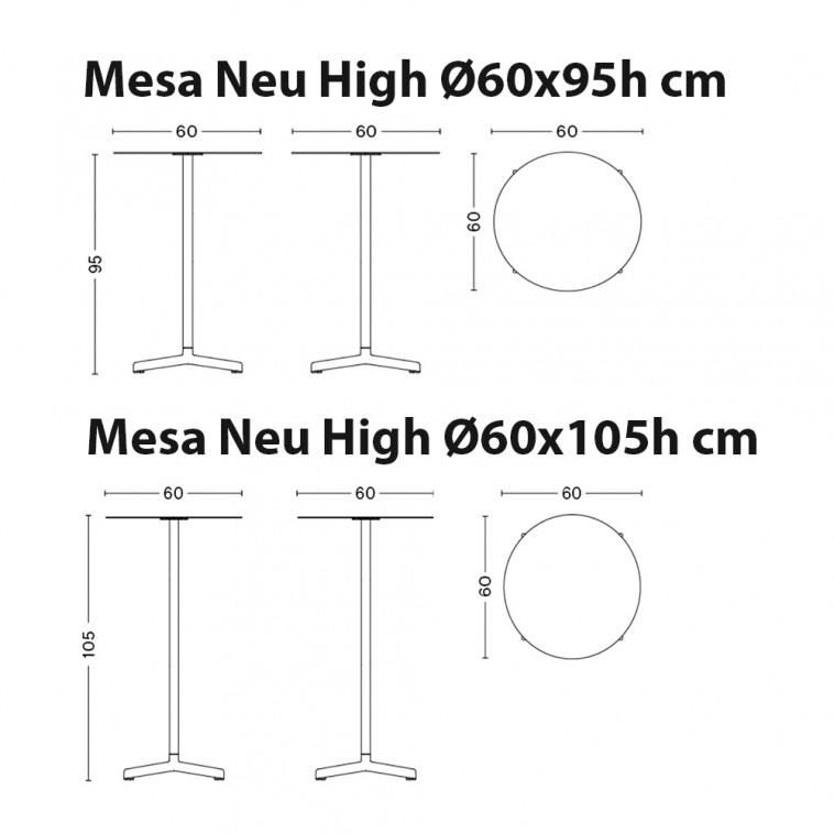 Mesa para exteriores Neu High de Hay ideal para bares o espacios ...