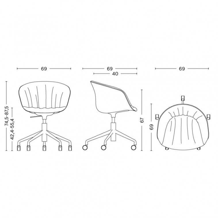 Silla AAC 53 Soft de aluminio y polipropileno tapizada de Hay ideal ...